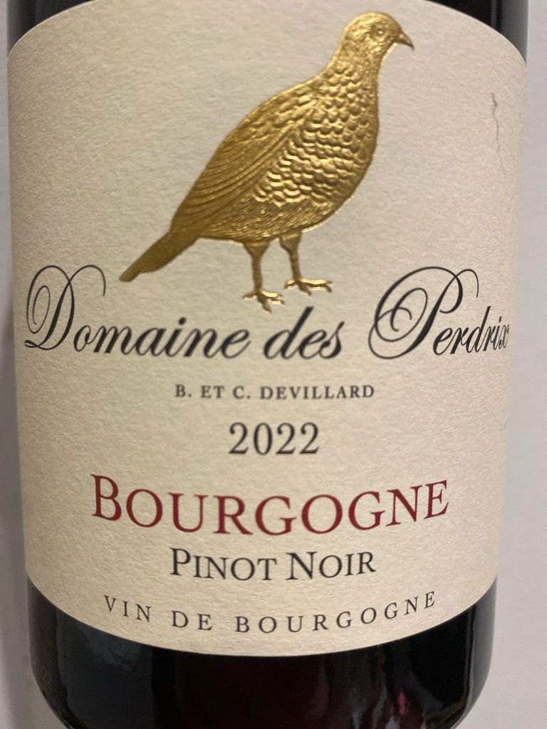 2023 Domaine des Perdrix Pinot Noir Bourgogne, France, Burgundy ...