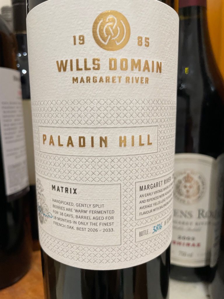 2018 Wills Domain Paladin Hill Matrix, Australia, Western Australia ...