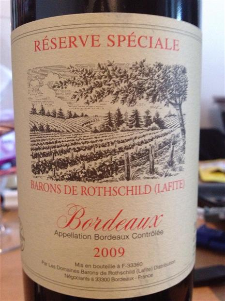 2010 Barons de Rothschild (Lafite) Bordeaux Réserve Spéciale ...
