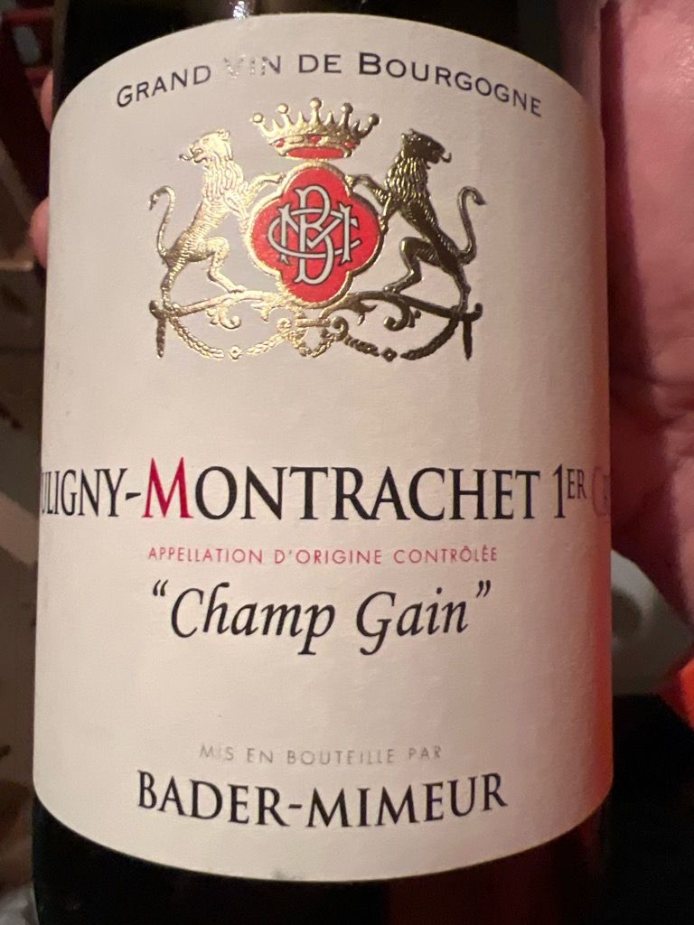 2020 Bader-Mimeur Puligny-Montrachet 1er Cru Les Champs Gains, France ...
