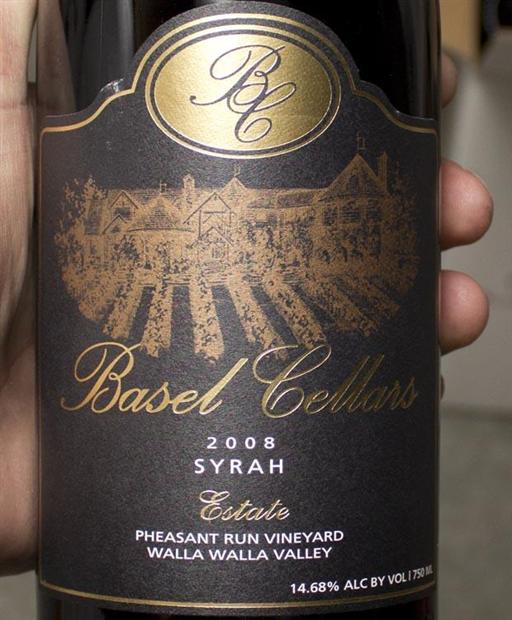 2008 Basel Cellars Syrah Estate Pheasant Run Vineyard, USA, Washington ...