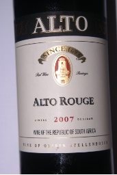 2005 Alto Estate Alto Rouge, South Africa, Coastal Region, Stellenbosch ...