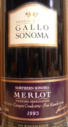 1993 Gallo Family Vineyards / Gallo of Sonoma Merlot Frei Ranch ...