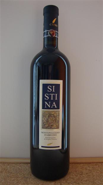 2011 Citra Montepulciano d'Abruzzo Sistina, Italy, Abruzzi ...