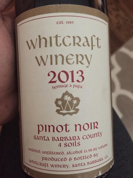 2011 Whitcraft Winery Pinot Noir, USA, California, Central Coast, Santa ...