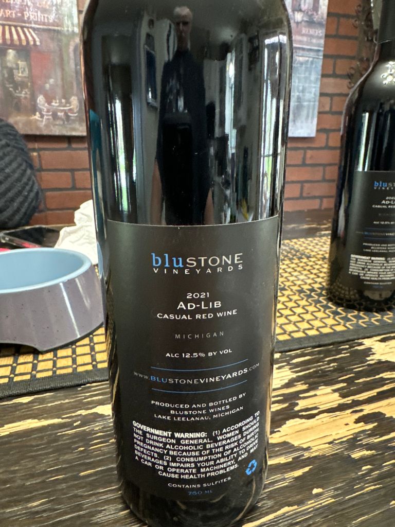 2021 Bluestone Vineyards Ad-Lib Casual Red Wine, USA, Michigan ...