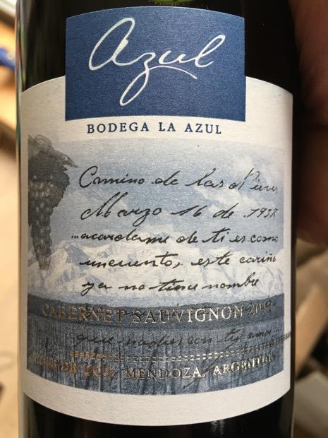 2015 Bodega la Azul Malbec, Argentina, Mendoza, Valle de Uco, Tupungato ...