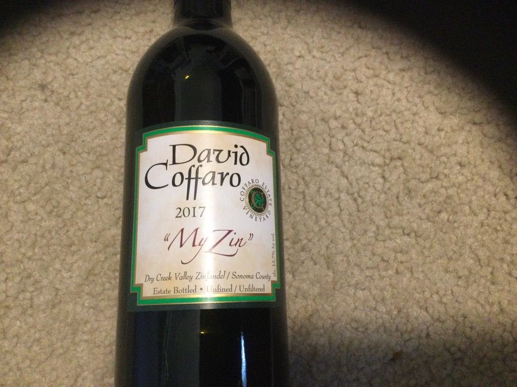 2020 David Coffaro Zinfandel "My Zin" (screwcap), USA, California ...
