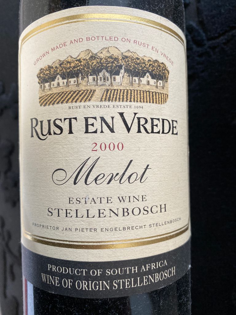 2001 Rust en Vrede Merlot, South Africa, Coastal Region, Stellenbosch ...