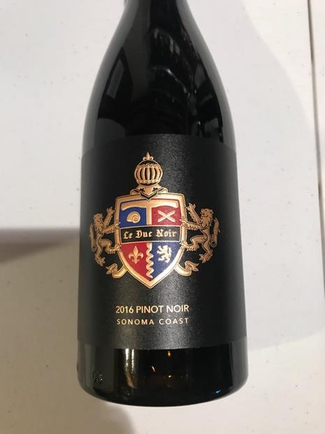 2016 Secret Indulgence Pinot Noir Le Duc Noir, USA, California, Sonoma ...