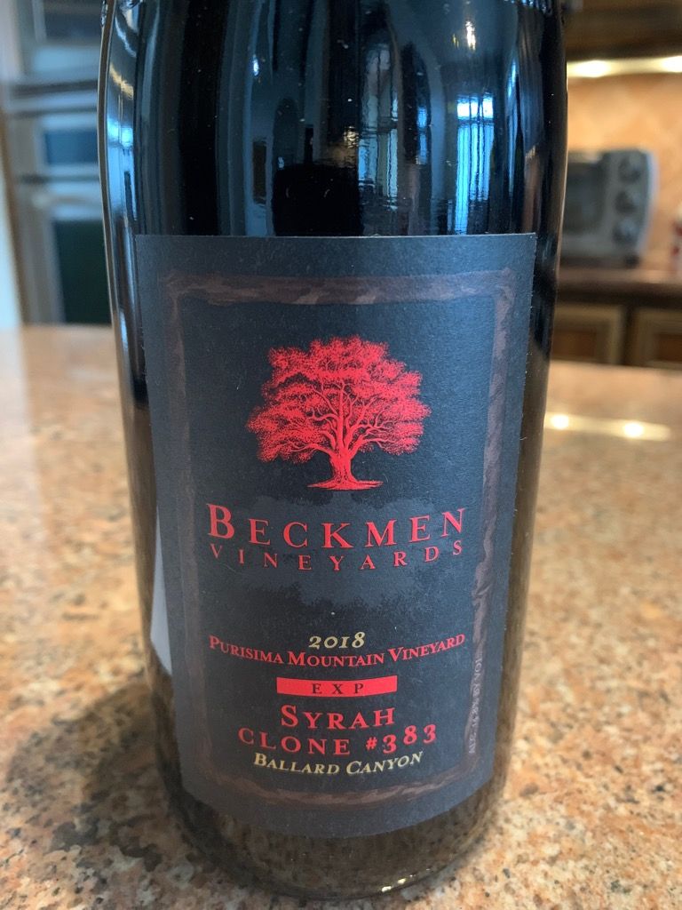 2018 Beckmen Vineyards Syrah EXP Clone #383 Purisima Mountain Vineyard ...