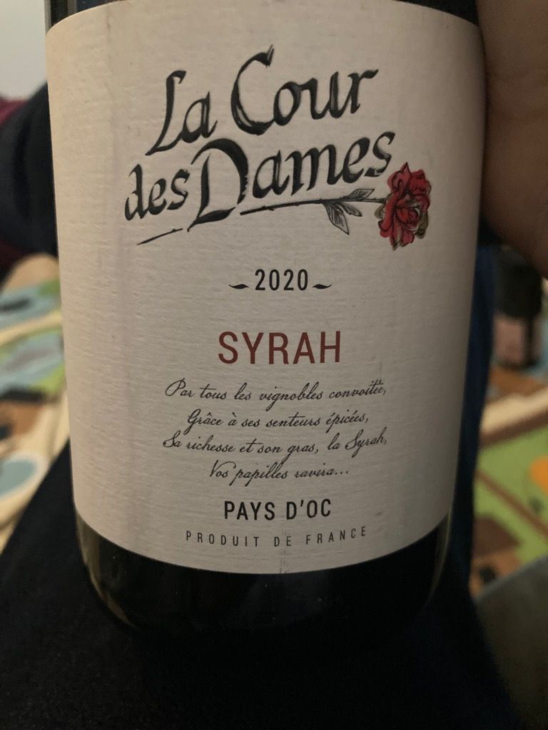 2020 La Cour des Dames Syrah, France, Languedoc Roussillon, Vin de Pays ...
