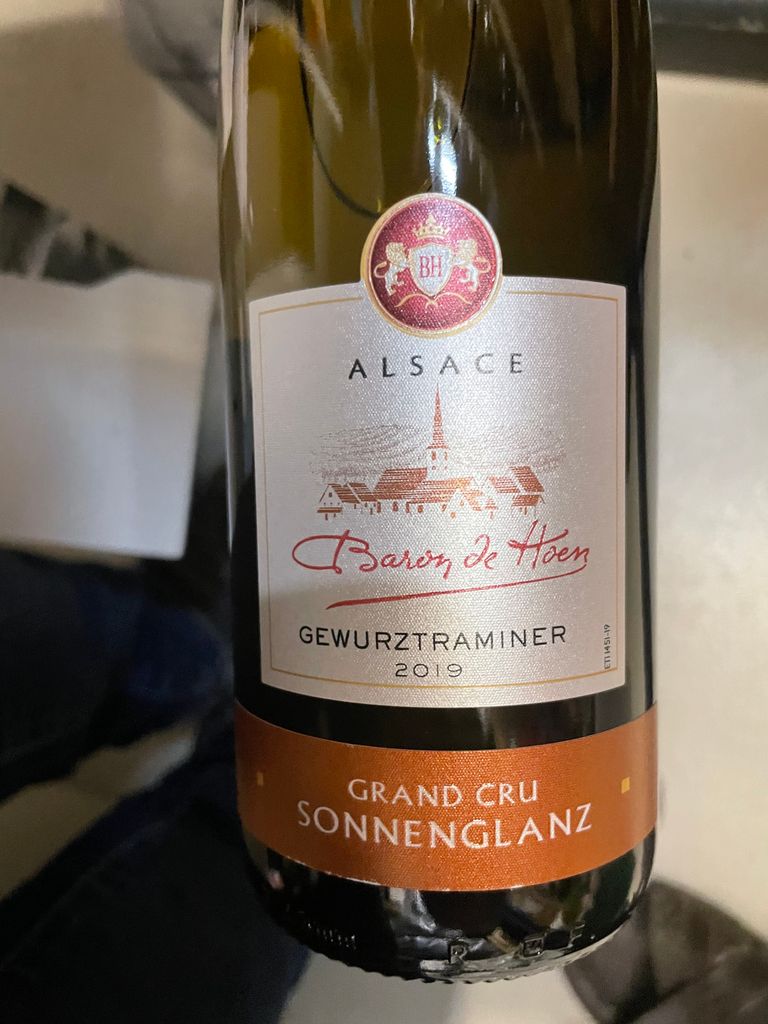 2019 Baron de Hoen Gewurztraminer Sonnenglanz, France, Alsace, Alsace ...