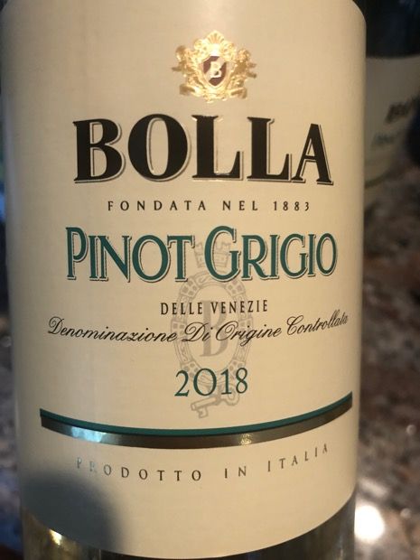 2018 Bolla Pinot Grigio Delle Venezie, Italy, Delle Venezie - CellarTracker