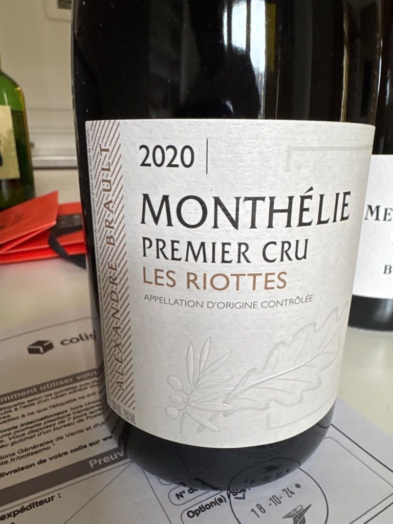2020 Alexandre Brault Monthélie 1er Cru Les Riottes, France, Burgundy ...