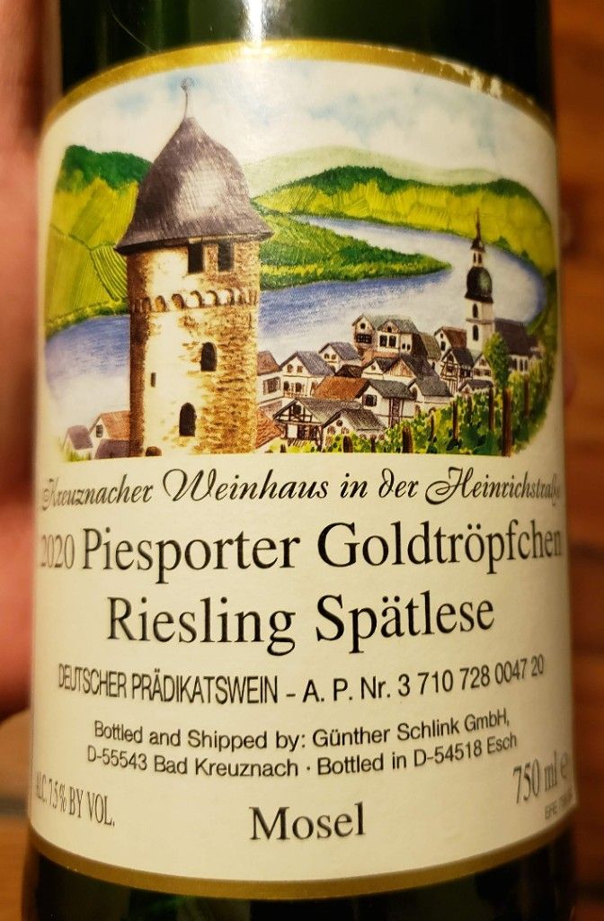 2021 Kreuznacher Weinhaus Piesporter Goldtröpfchen Riesling Spätlese ...