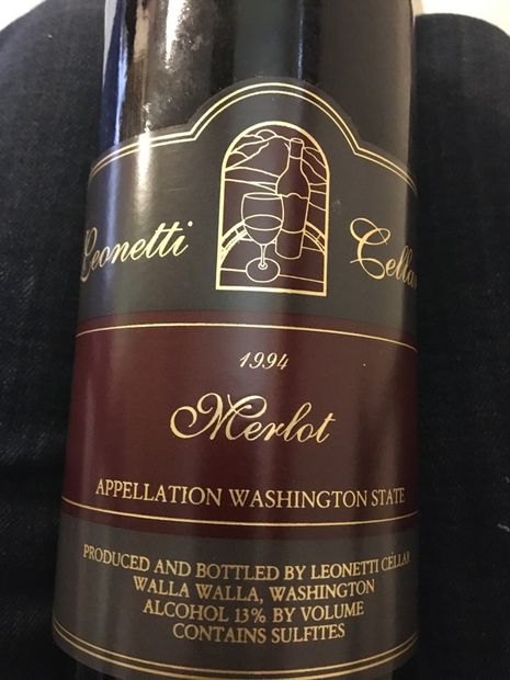 1994 Leonetti Cellar Merlot Washington, USA, Washington - CellarTracker