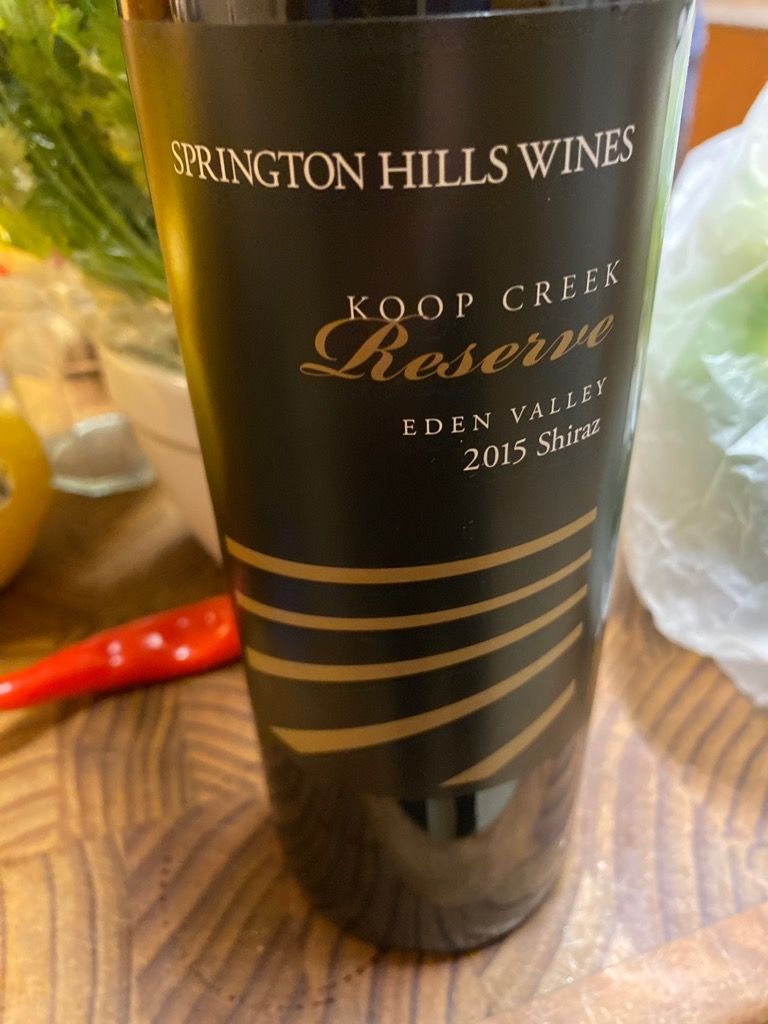 2015 Springton Hills Wines Shiraz Koop Creek Reserve, Australia, South ...