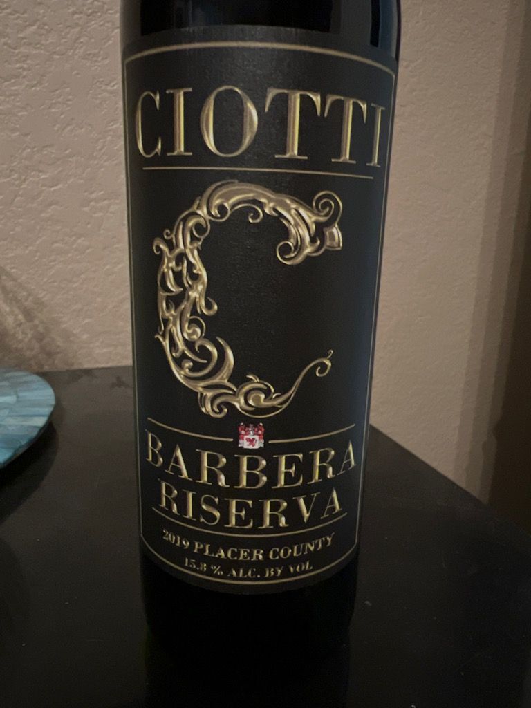 2019 Ciotti Cellars Barbera Riserva, USA, California, Sierra Foothills ...