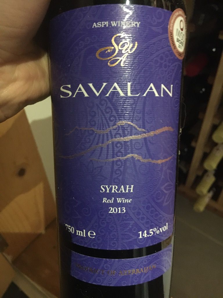 2013 Aspi Winery Syrah Savalan, Azerbaijan - CellarTracker