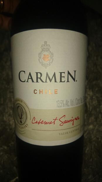 2016 Carmen Cabernet Sauvignon Tolten Central Valley, Chile, Central ...