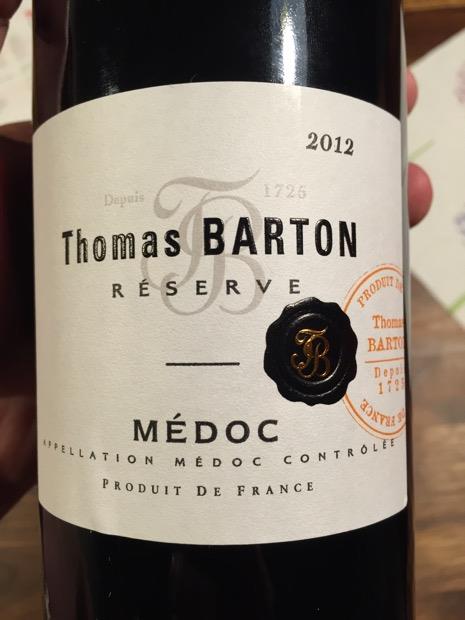 2012 Barton & Guestier Médoc Thomas Barton Reserve, France, Bordeaux, Médoc - CellarTracker