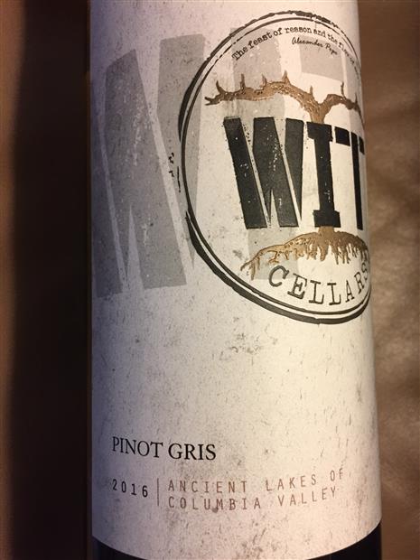 2016 Wit Cellars Pinot Gris Ancient Lakes of Columbia Valley, USA ...