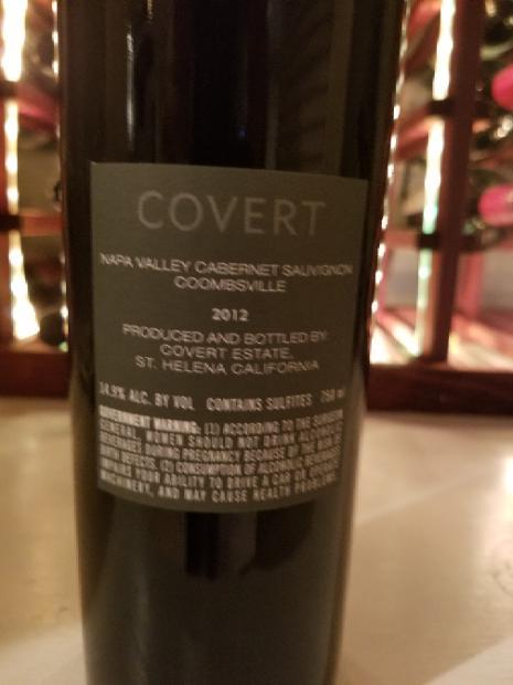 2012 Covert Estate Cabernet Sauvignon Clone 341, USA, California, Napa ...