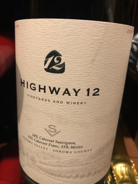 2015 Highway 12 Winery Cabernet-Cab Franc-Merlot Serres Ranch Vineyard ...
