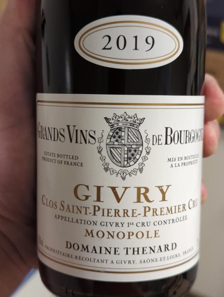2019 Domaine Thenard Givry 1er Cru Clos du Cellier Aux Moines Blanc ...