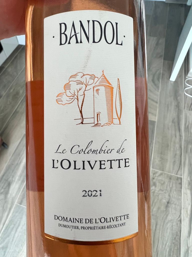 2021 Domaine de l'Olivette Bandol Le Colombier de l'Olivette, France ...