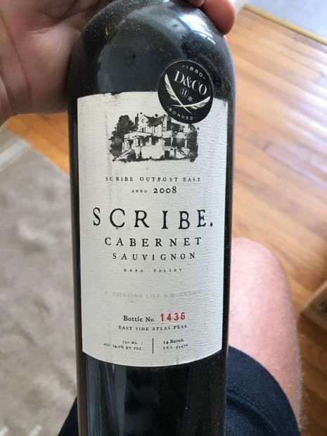 2008 Scribe Cabernet Sauvignon Scribe Outpost East, USA, California ...
