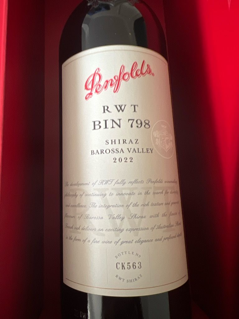2022 Penfolds Shiraz RWT Bin 798, Australia, South Australia, Barossa ...