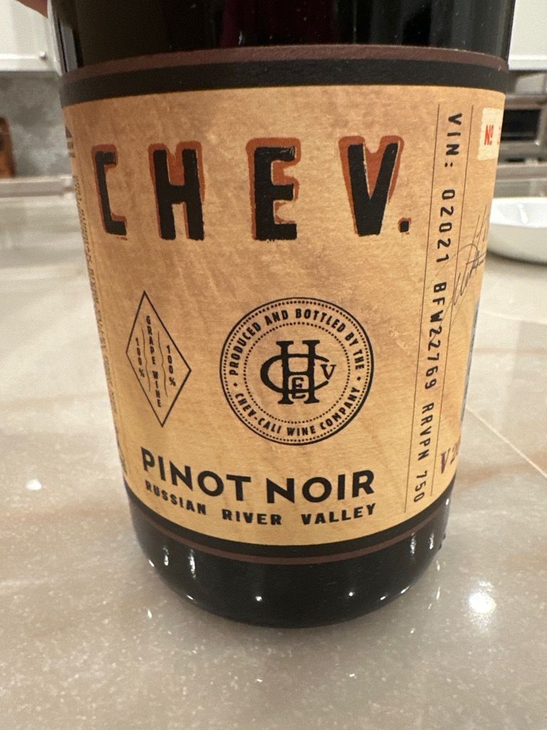 2021 CHEV Pinot Noir Russian River Valley, USA, California, Sonoma ...