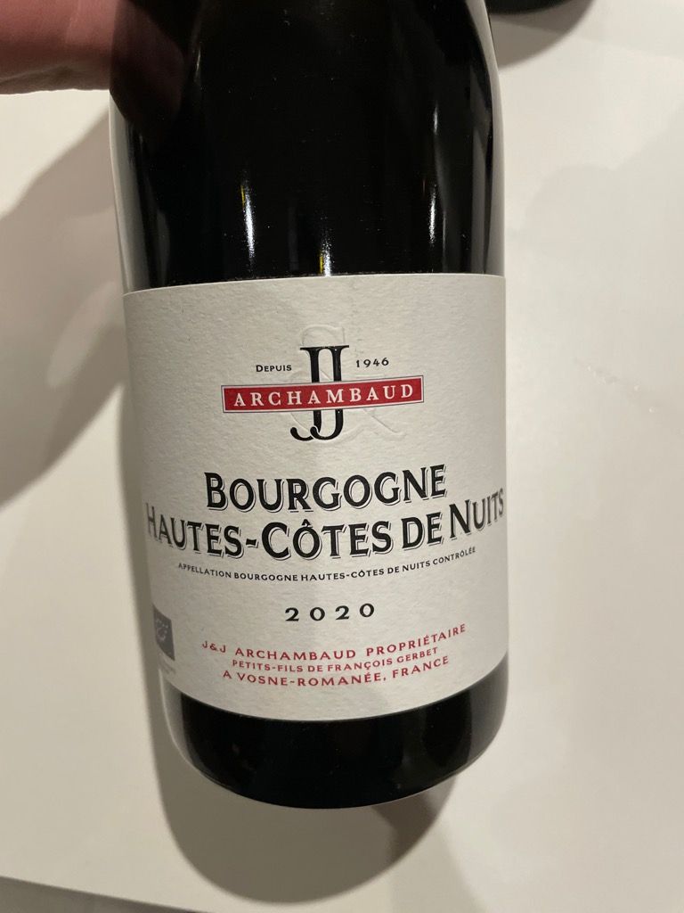 2022 J&J Archambaud Bourgogne Hautes-Côtes de Nuits, France, Burgundy ...