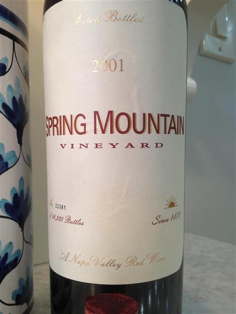 2001 Spring Mountain Vineyard Napa Valley Red Wine, USA, California ...