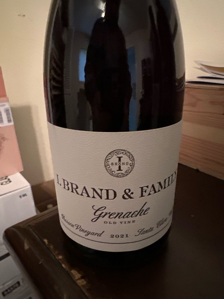 2021 I. Brand & Family Old Vine Grenache Besson Vineyard, USA ...
