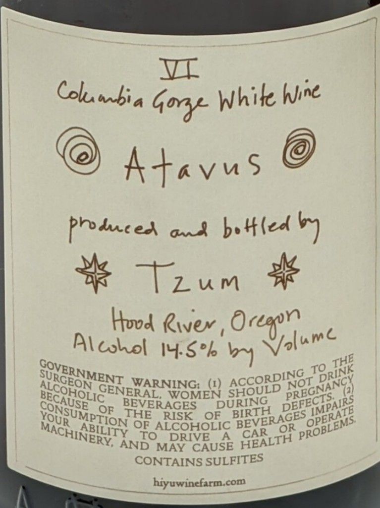 NV Tzum Atavus VI, USA, Oregon/Washington, Columbia Gorge - CellarTracker