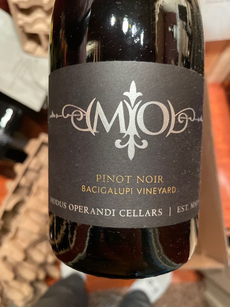 2021 Modus Operandi Cellars Pinot Noir Bacigalupi Vineyard, USA ...