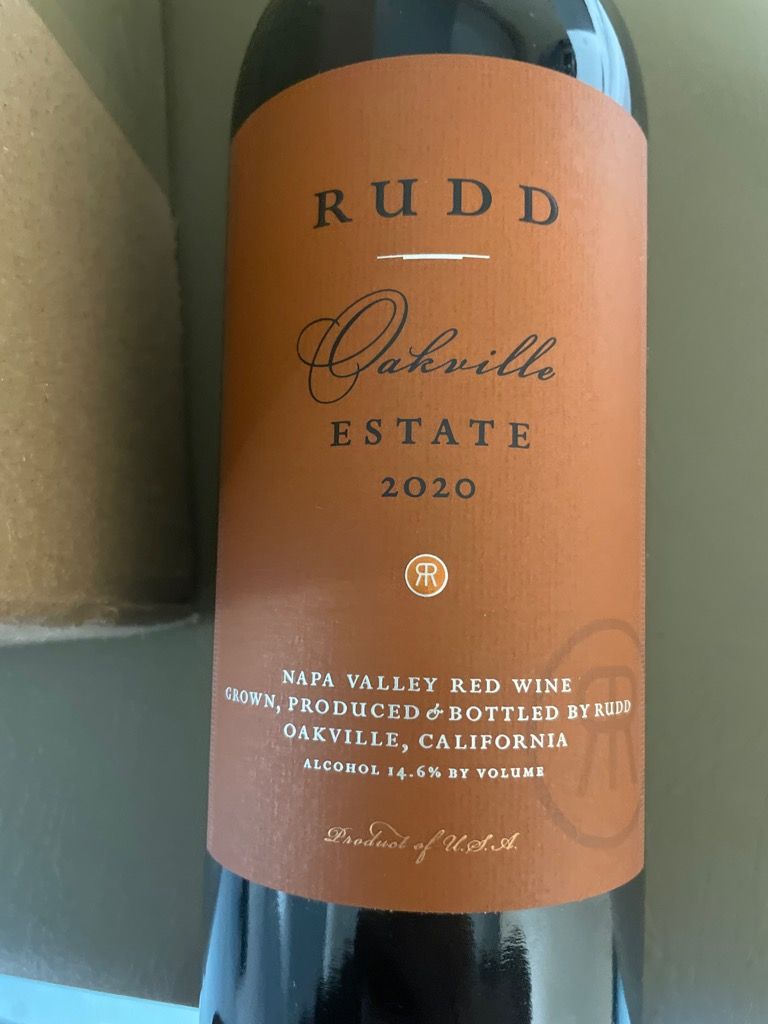 2020 Rudd Cabernet Sauvignon Estate Grown Oakville, USA, California ...