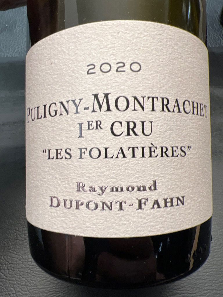 2020 Domaine Dupont-Fahn Puligny-Montrachet 1er Cru Les Folatières ...