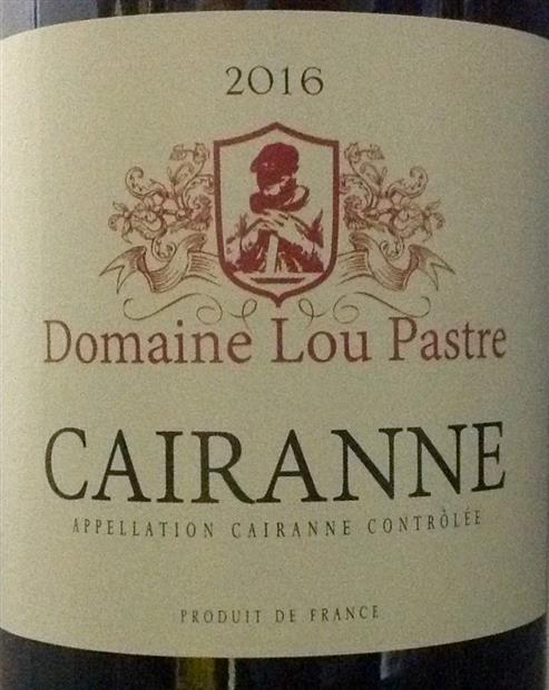 2016 Terranéa Domaine Lou Pastre Cairanne, France, Rhône, Southern ...