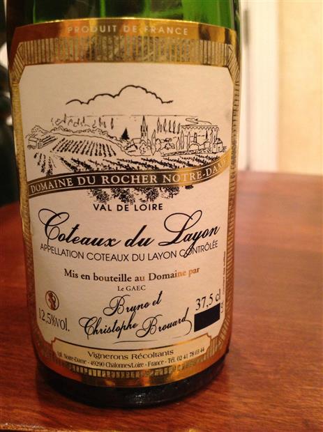 2011 Domaine du Rocher Notre-Dame Coteaux du Layon, France, Loire ...