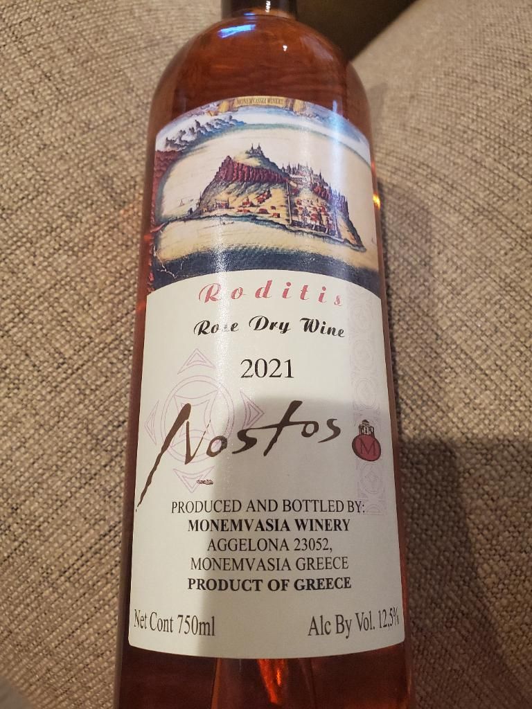 2021 Monemvasia Winery Roditis Nostos, Greece, Peloponnisos, Monemvasia - CellarTracker