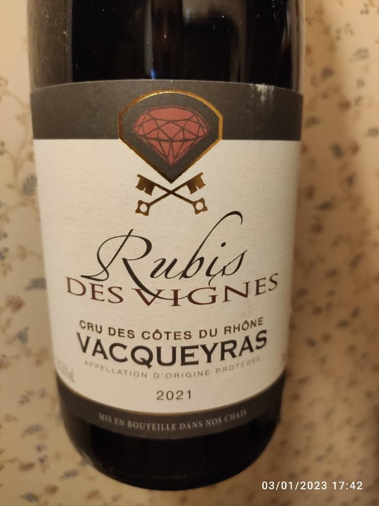 2023 Rubis des Vignes Vacqueyras, France, Rhône, Southern Rhône ...