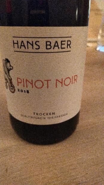 2016 Hans Baer Pinot Noir trocken, Germany, Rheinhessen - CellarTracker