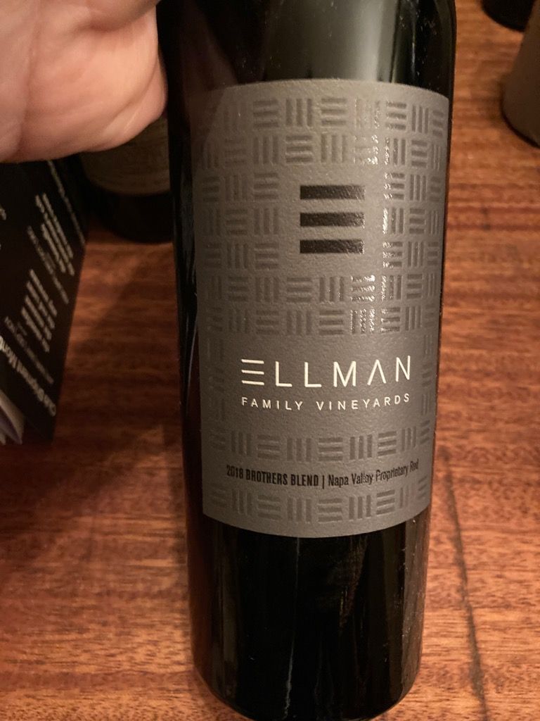 2018 Ellman Family Vineyards BB (Brothers Blend), USA, California, Napa ...