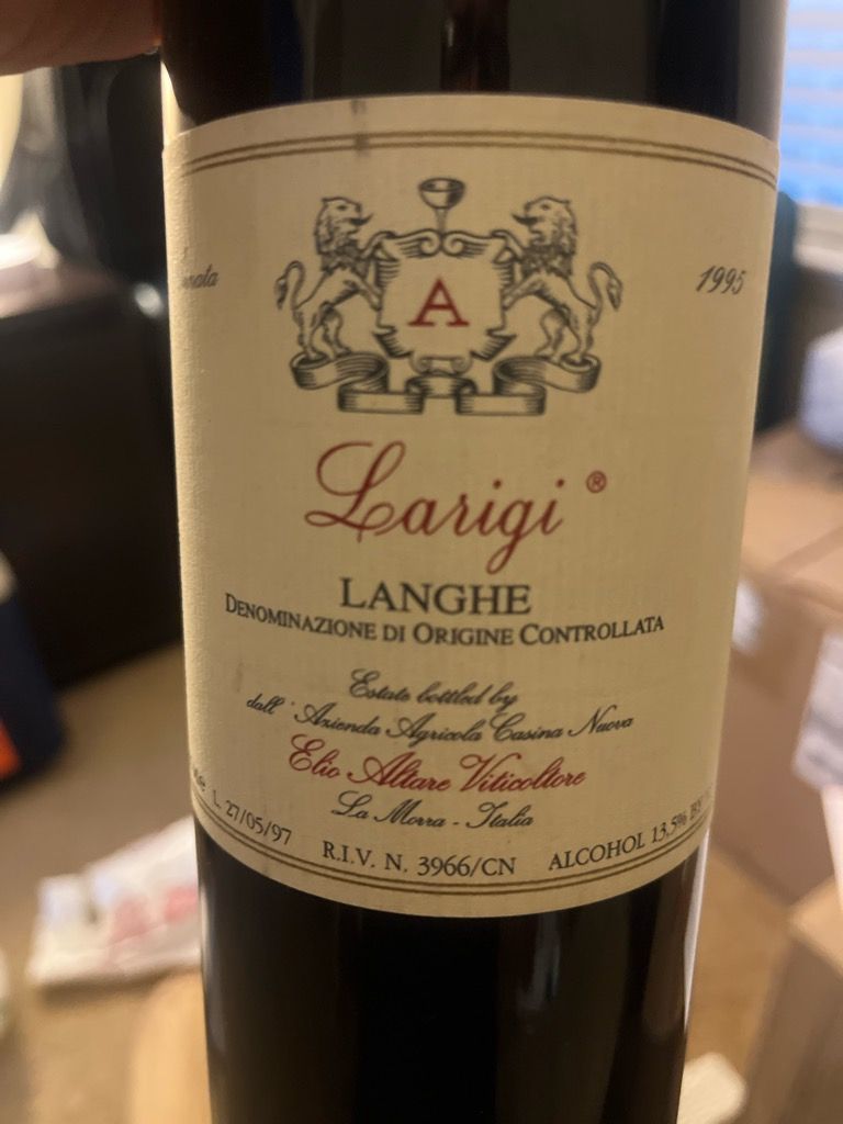 1995 Elio Altare Langhe Barbera Larigi, Italy, Piedmont, Langhe, Langhe ...
