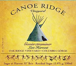 2004 Canoe Ridge Gewürztraminer Late Harvest Oak Ridge Vineyard, USA ...