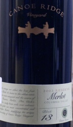 2001 Canoe Ridge Merlot Reserve Block 13, USA, Washington, Columbia ...